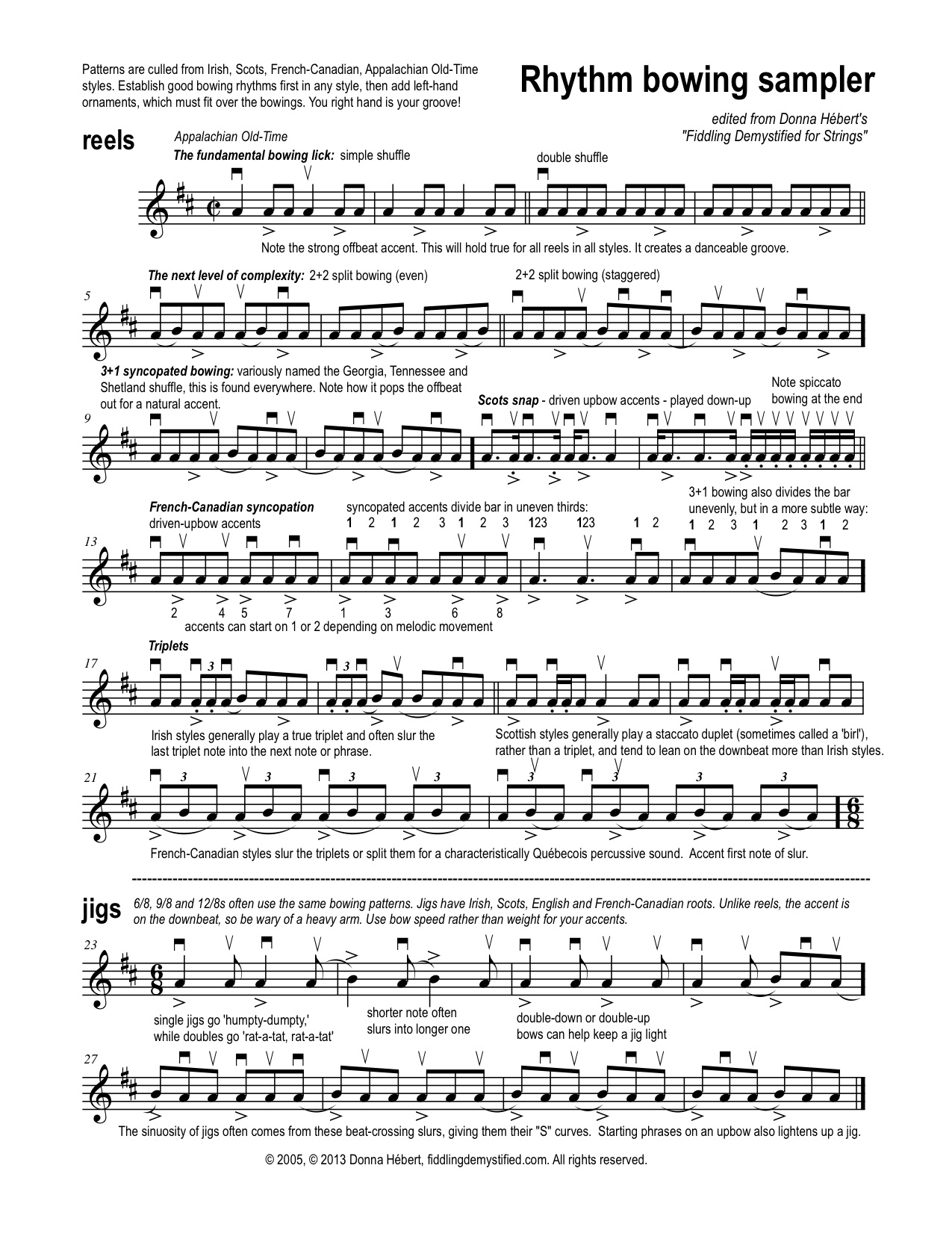 Lesson #3: Rhythm bowing patterns for jigs and reels
